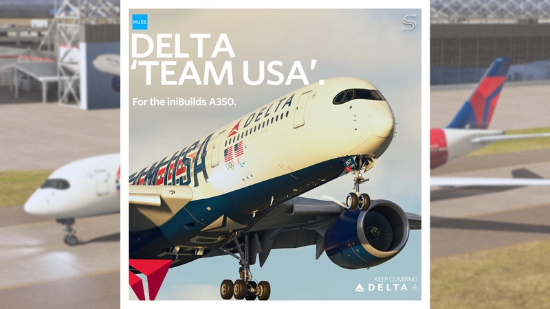 Delta Air Lines N521DN 'Team USA' w/ Cabin | iniBuilds A350 | Smart ...