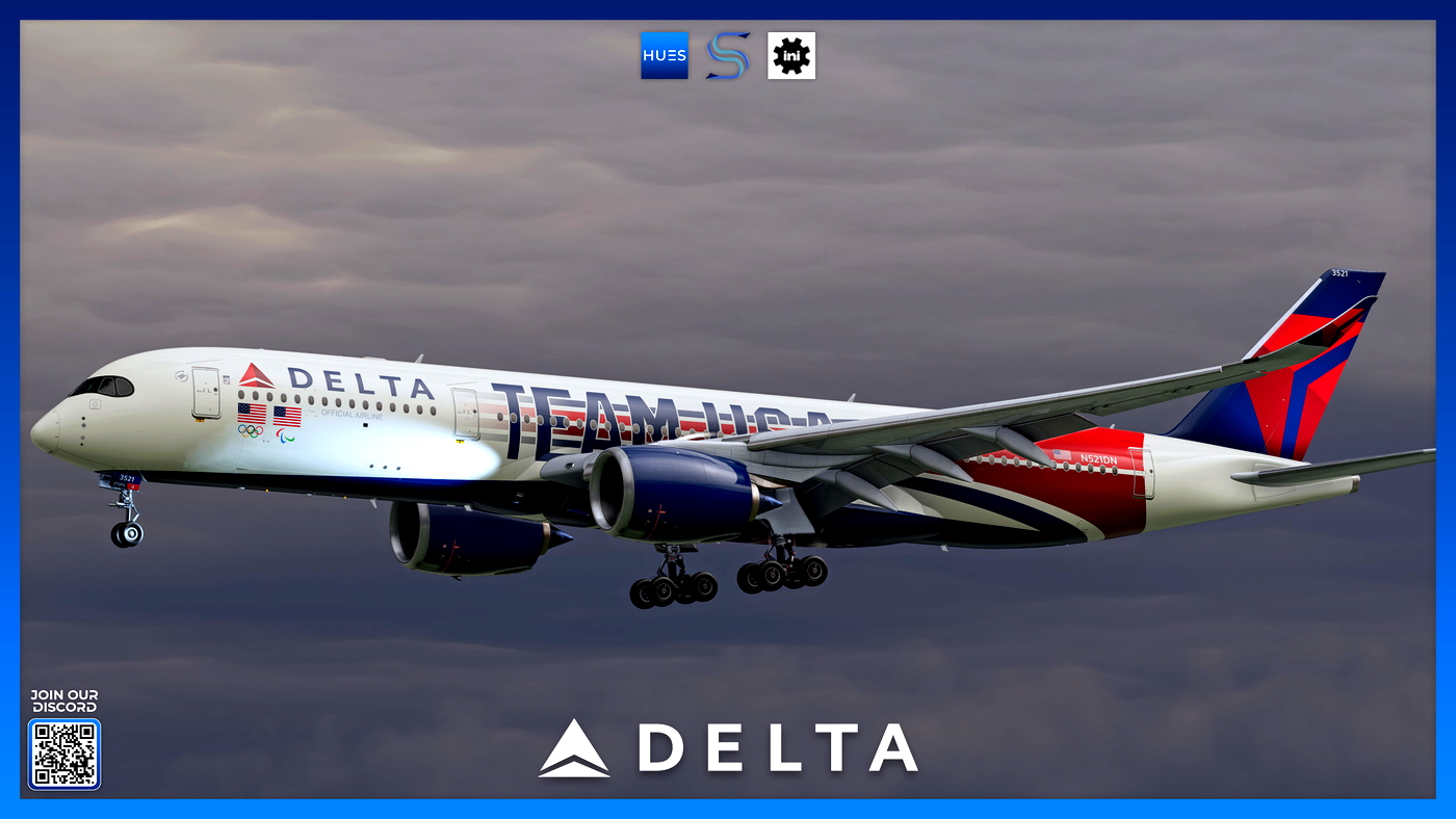 Threads - Delta Air Lines N521DN 'Team USA' w/ Cabin | iniBuilds A350 ...