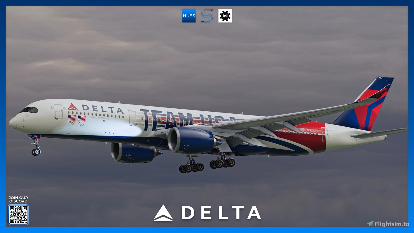 Delta Air Lines N521DN 'Team USA' w/ Cabin | iniBuilds A350 | Smart ...