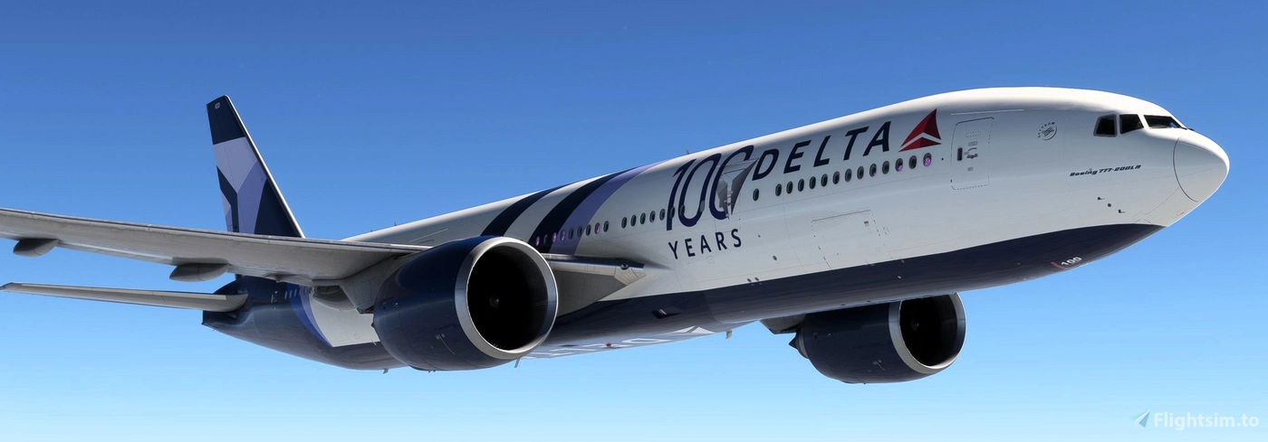 Delta Airlines 100th Anniversary 777-200LR for Microsoft Flight ...