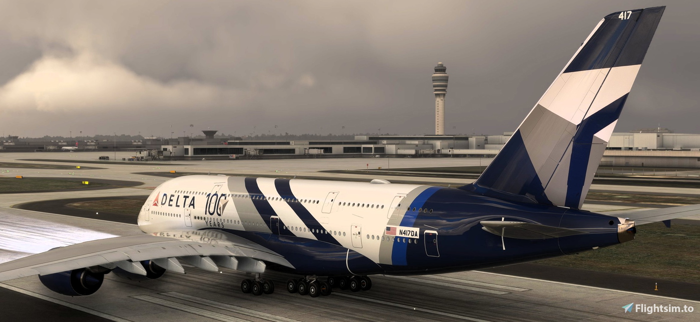 Delta Airlines 100th Anniversary (Fictional) A380 w/ Cabin für ...