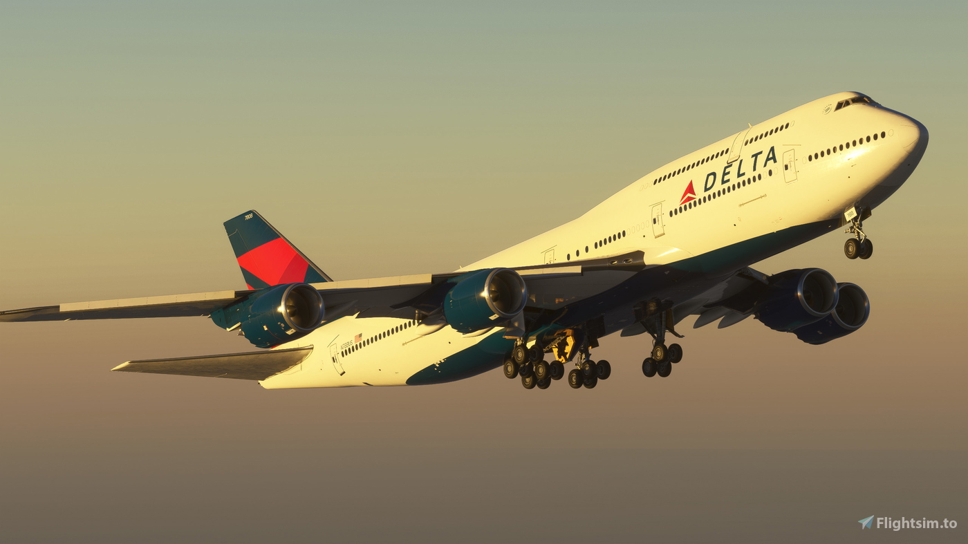 Delta Airlines N788US Fictional Boeing 747-8i -8K 对于 Microsoft Flight ...