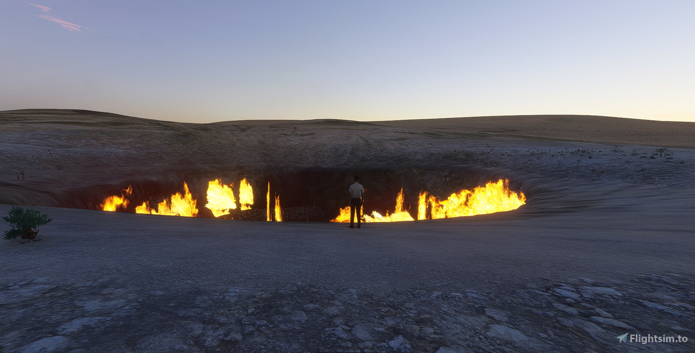 Derweze crater (Scenery & POI) for Microsoft Flight Simulator | MSFS