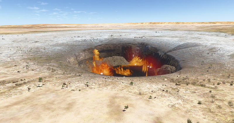 Derweze crater (Scenery & POI) for Microsoft Flight Simulator | MSFS