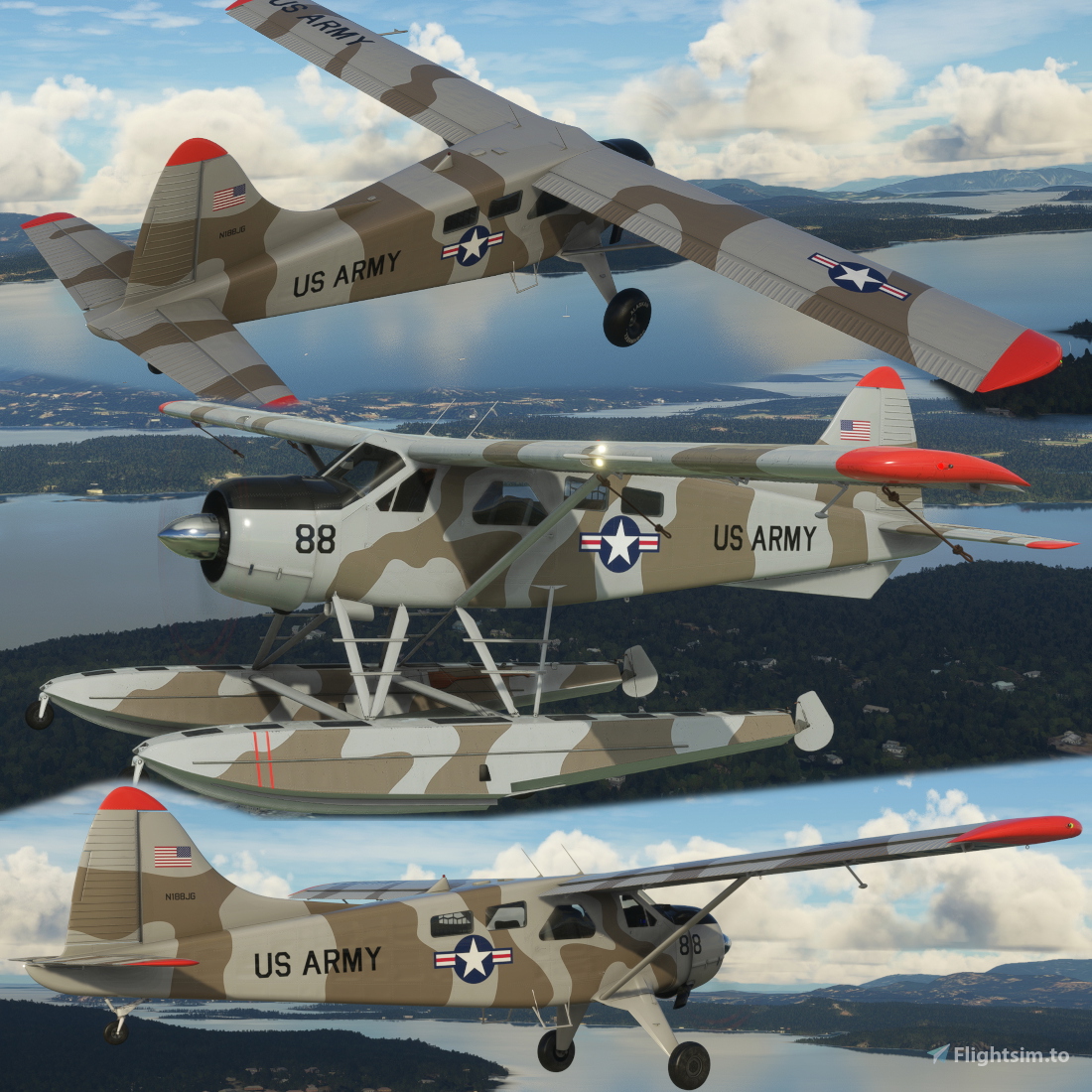 DHC2 Beaver N188JG US Army for Microsoft Flight Simulator | MSFS