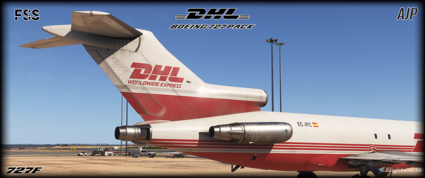 DHL Aviation Mega-Pack FSS 727-200F for Microsoft Flight Simulator | MSFS