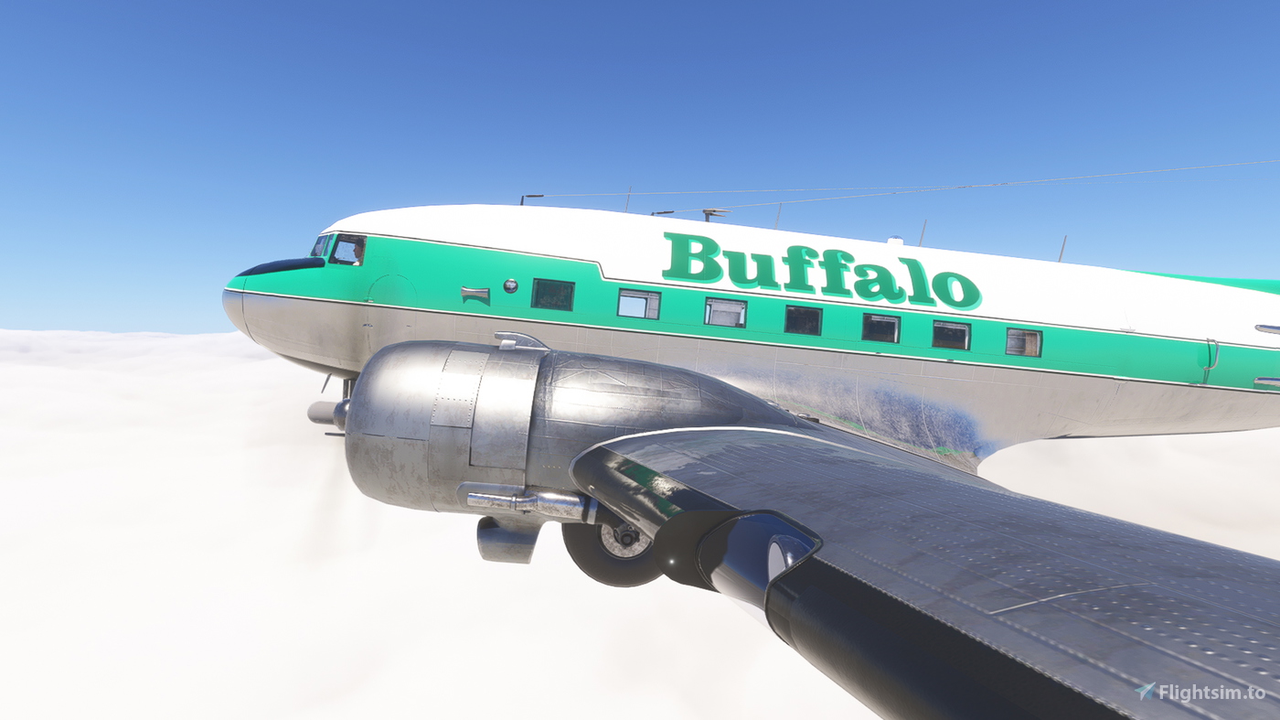 Douglas DC-3 Buffalo Airways w/ cockpit textures (C-GJKM) for Microsoft ...