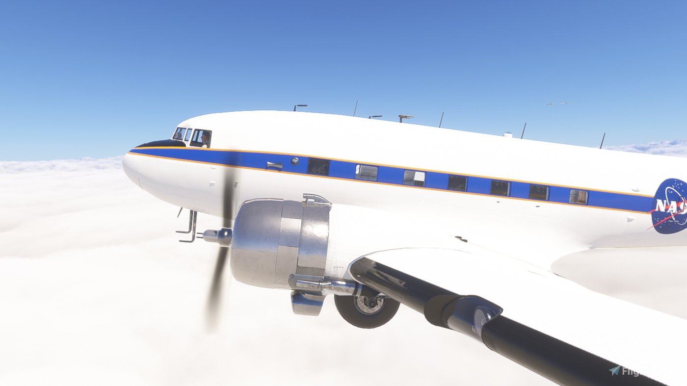 Douglas DC-3 NASA 1974 (N817NA) for Microsoft Flight Simulator | MSFS