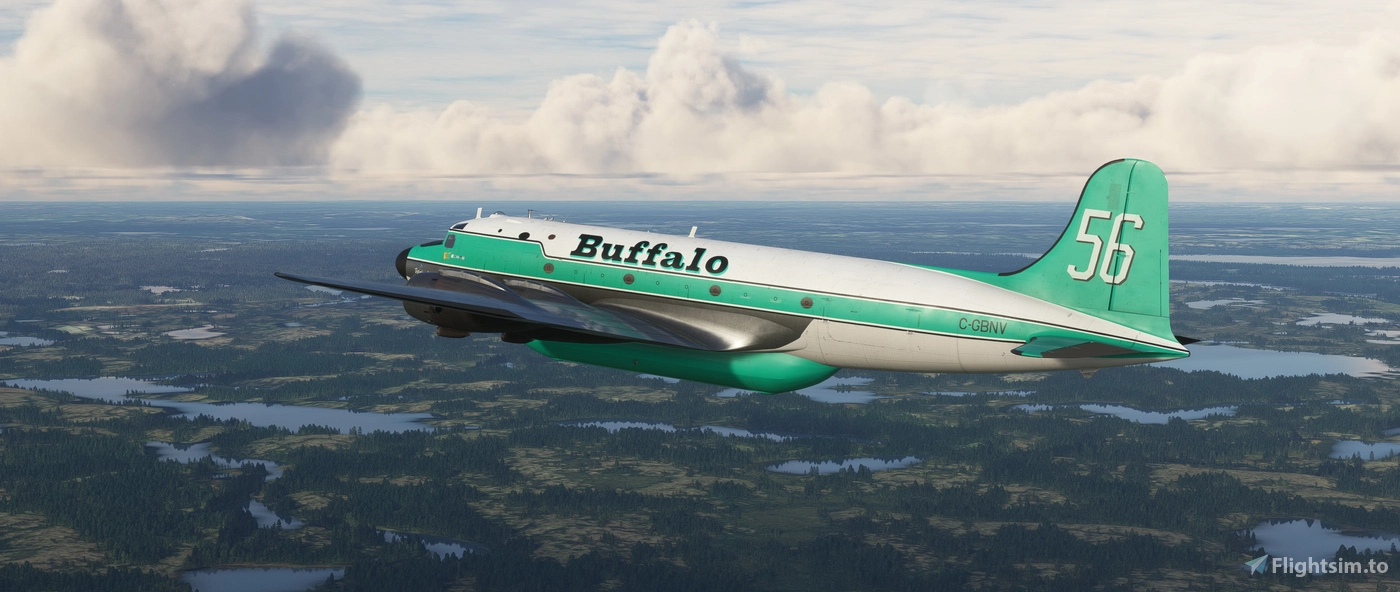 Douglas DC-4 Buffalo Airways C-GBNV #56 voor Microsoft Flight Simulator | MSFS