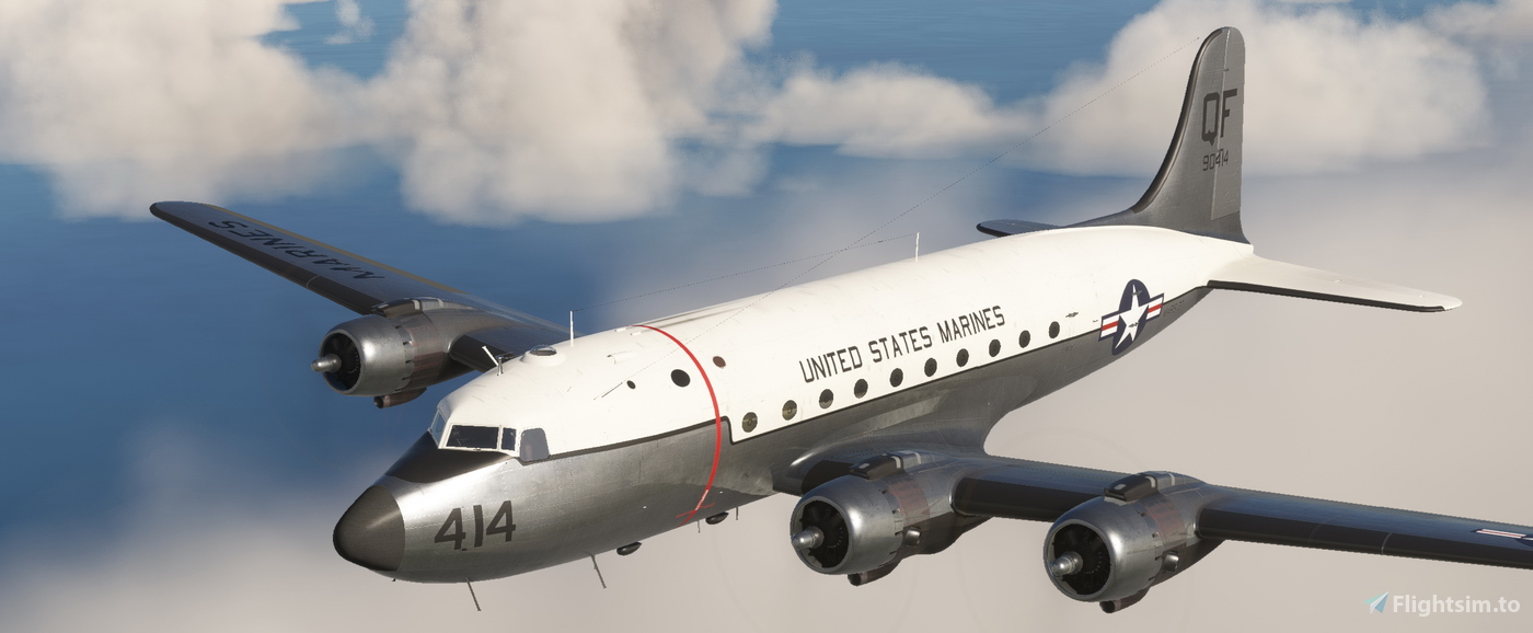 Douglas DC-4 US Marine Corps für Microsoft Flight Simulator | MSFS