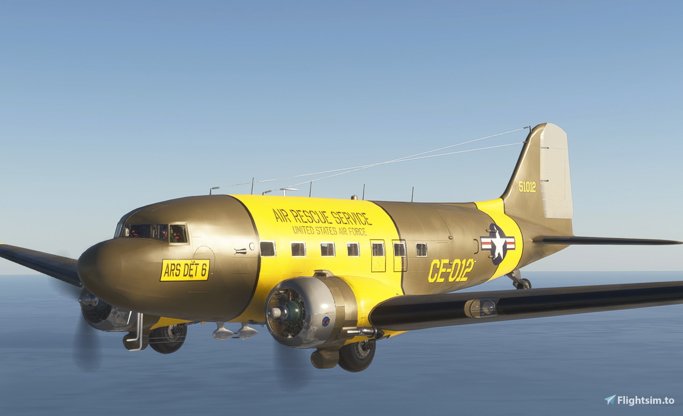 Douglas DC3 USAF AIR Rescue Service ARS DET-6 for Microsoft Flight ...