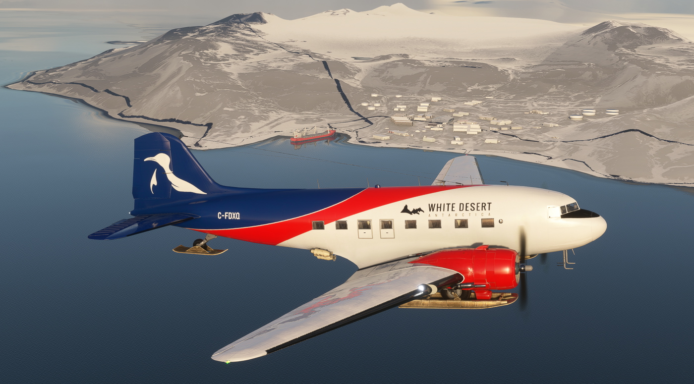 Douglas DC3 White Desert Antarctica para Microsoft Flight Simulator | MSFS