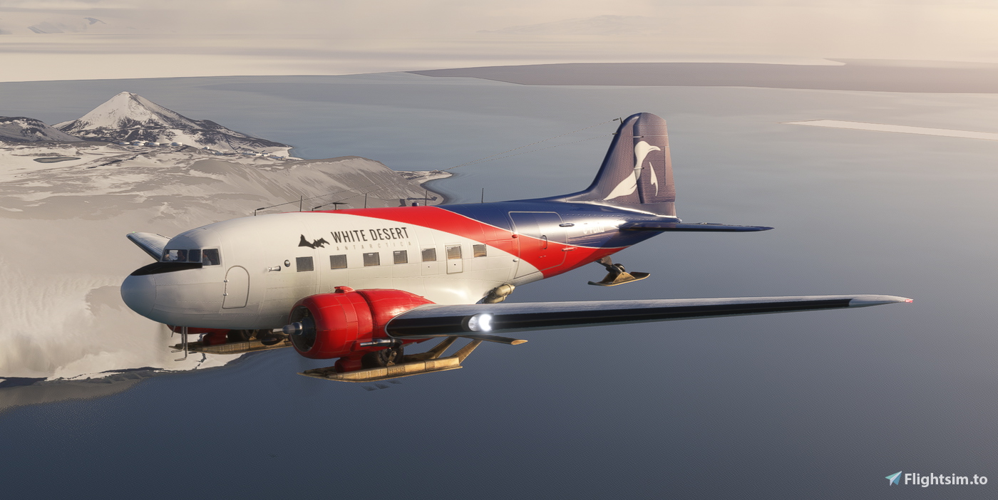 Douglas DC3 White Desert Antarctica für Microsoft Flight Simulator | MSFS