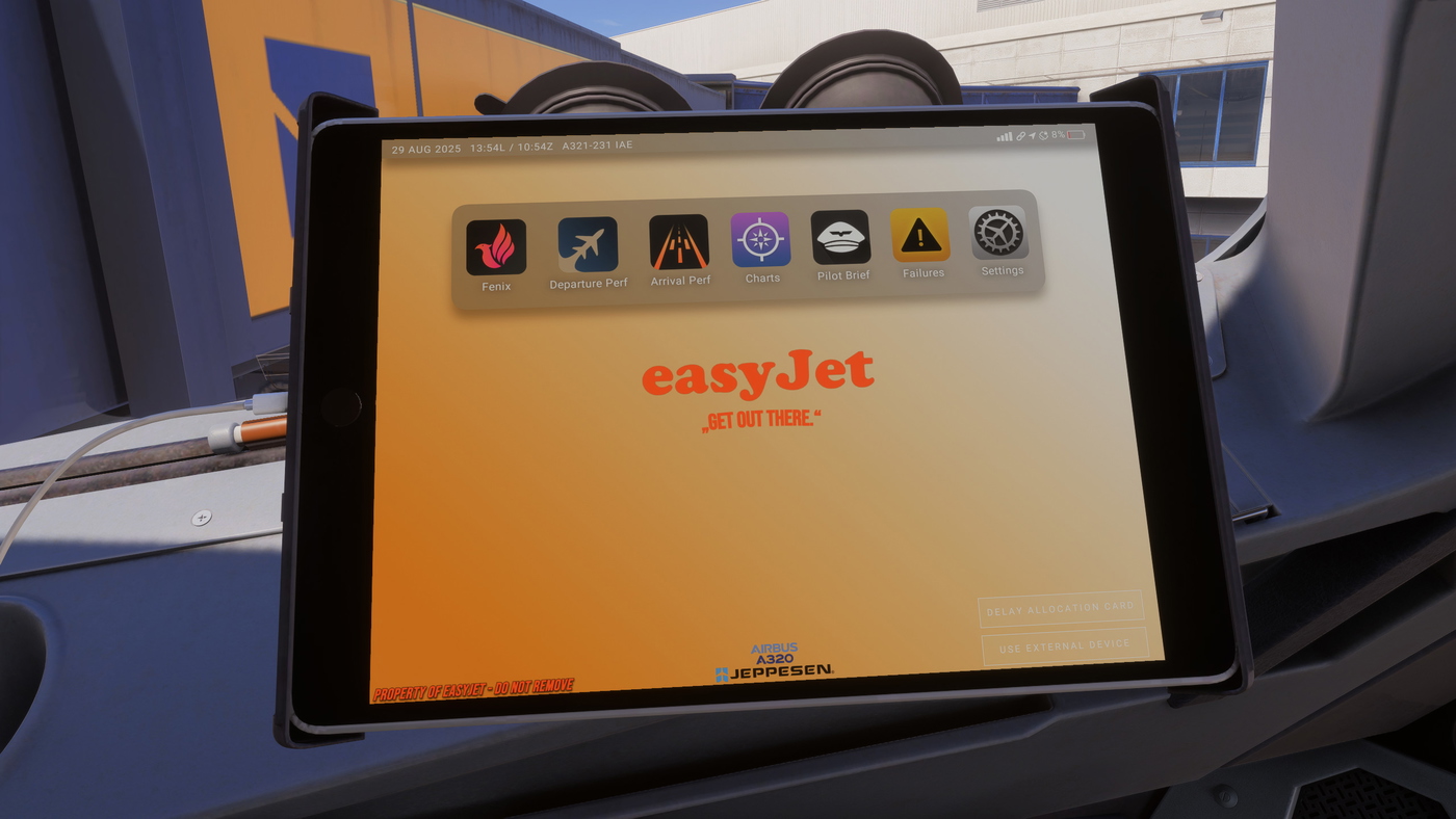 Easyjet - U2/EZY - EFB background - A320 for Microsoft Flight Simulator ...