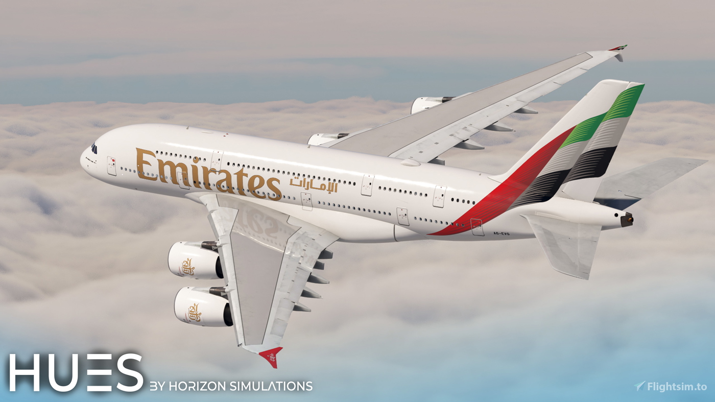 Emirates A6-EVG | FBW A380X | 8K & 4K for Microsoft Flight Simulator | MSFS
