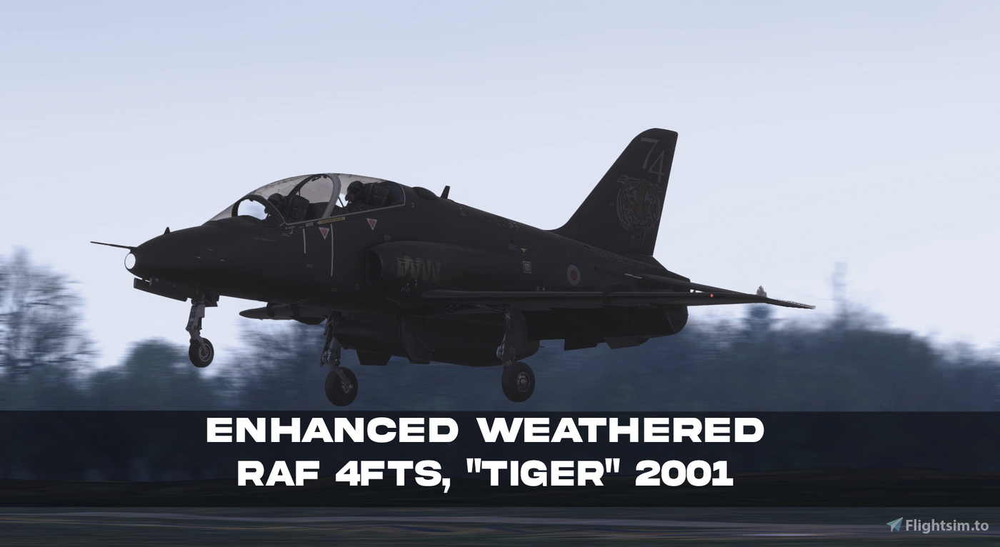 ENHANCED WEATHERED RAF 4FTS "TIGER" 2001 Solo Display for Microsoft ...