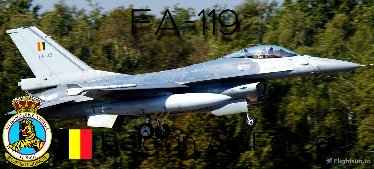 Belgian Air Force F-16C FA-119 for Microsoft Flight Simulator | Feed