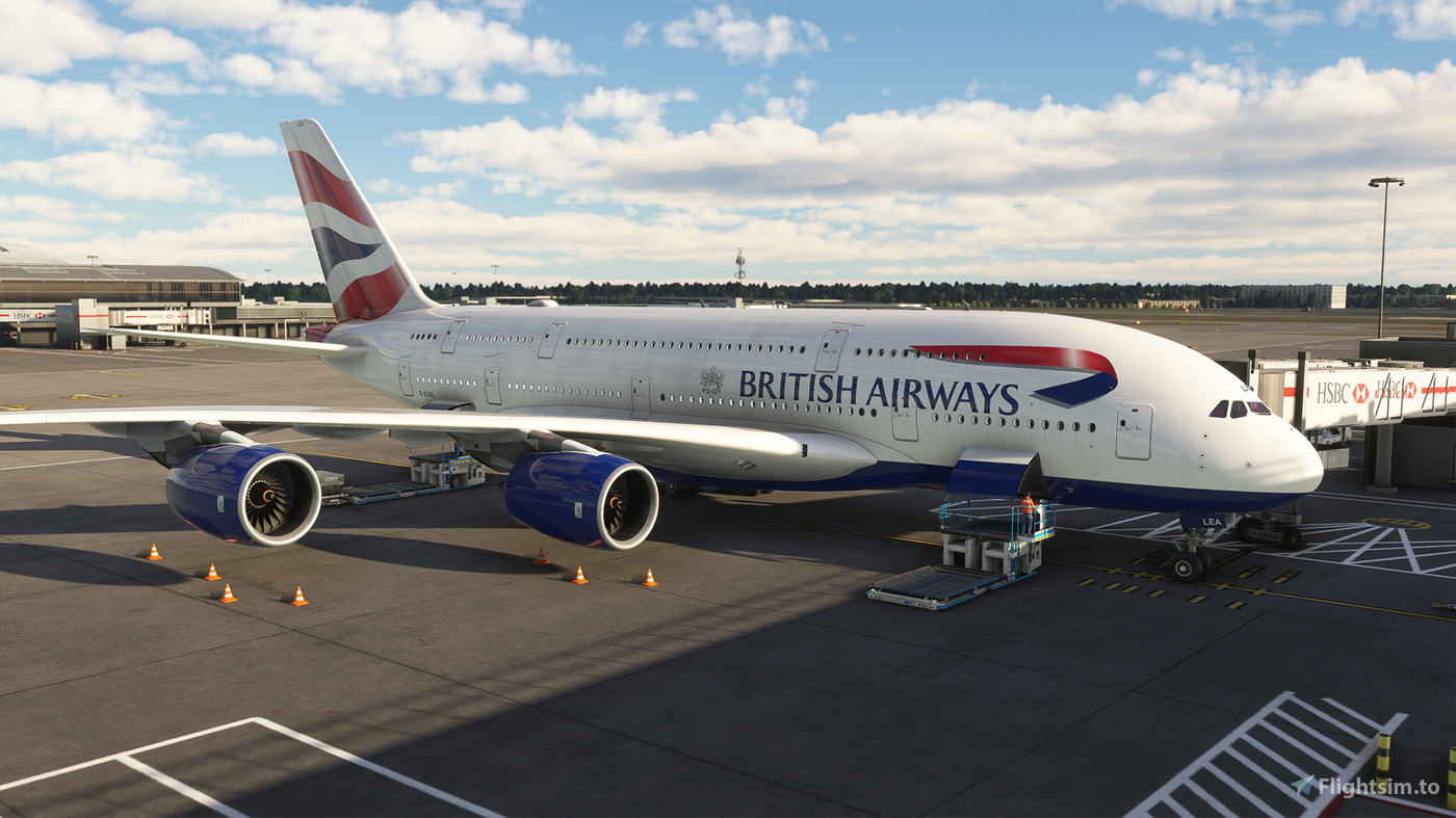 FBW A380 British Airways G-XLEA 8K & 4K for Microsoft Flight Simulator | MSFS