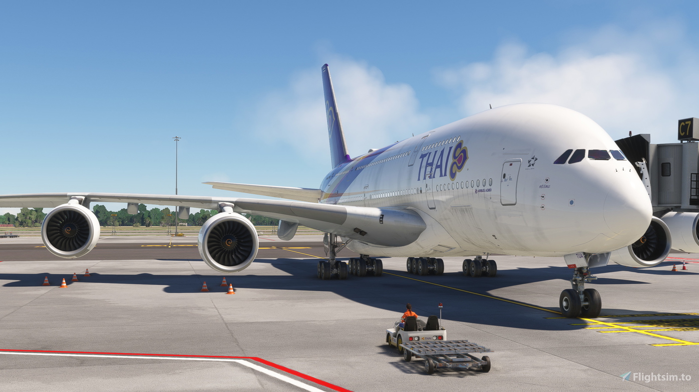 FBW A380 Thai Airways HS-TUA 4K 8K for Microsoft Flight Simulator | MSFS