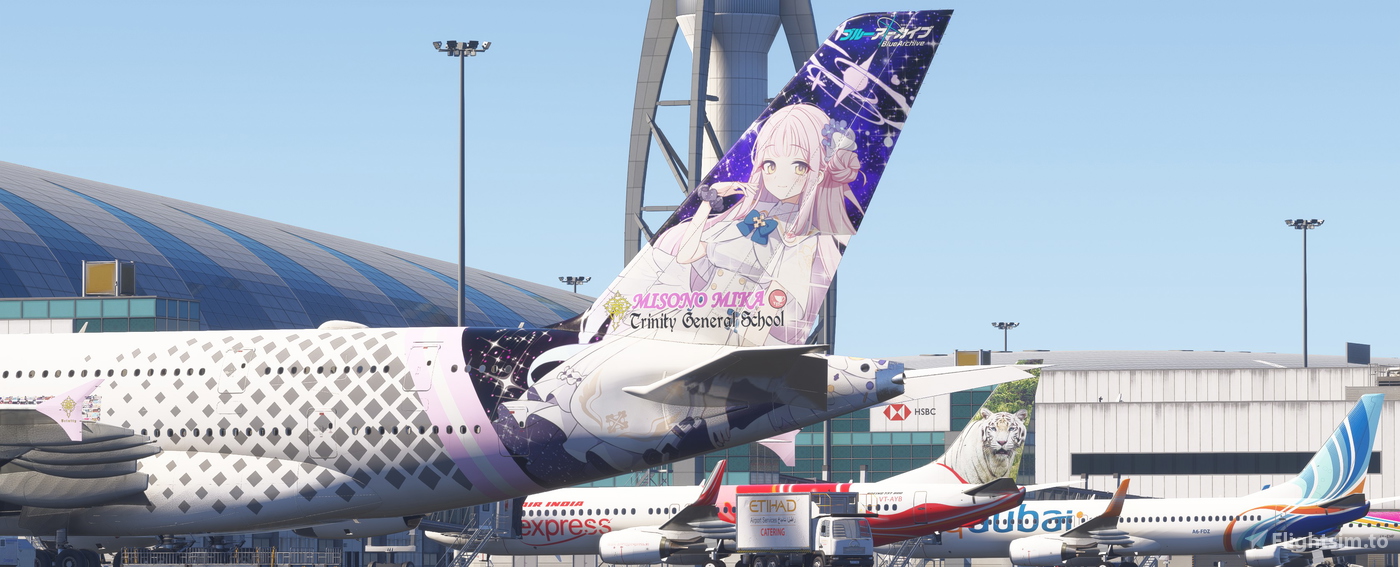 FBW A380X │ BlueArchive │ Misono Mika (ver2) for Microsoft Flight ...
