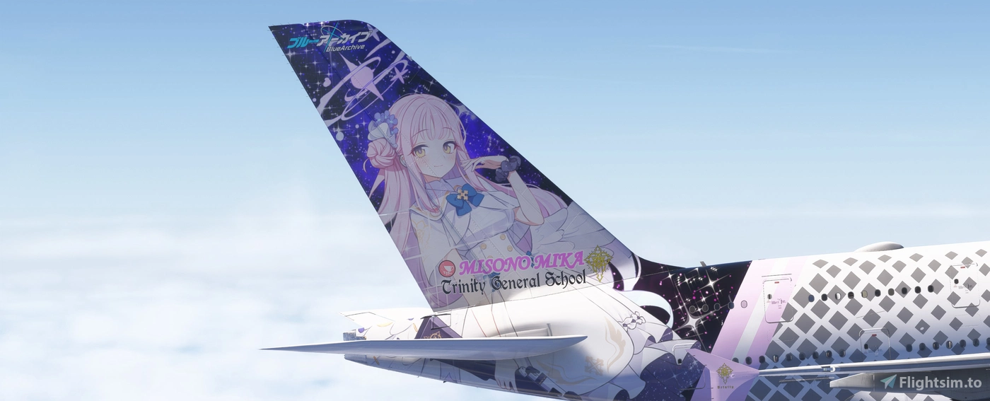 FBW A380X │ BlueArchive │ Misono Mika (ver2) for Microsoft Flight ...