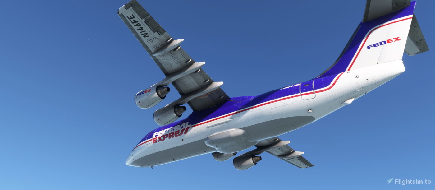 FedEx 1990's livery for the JustFlight BAe-146-200QT for Microsoft ...