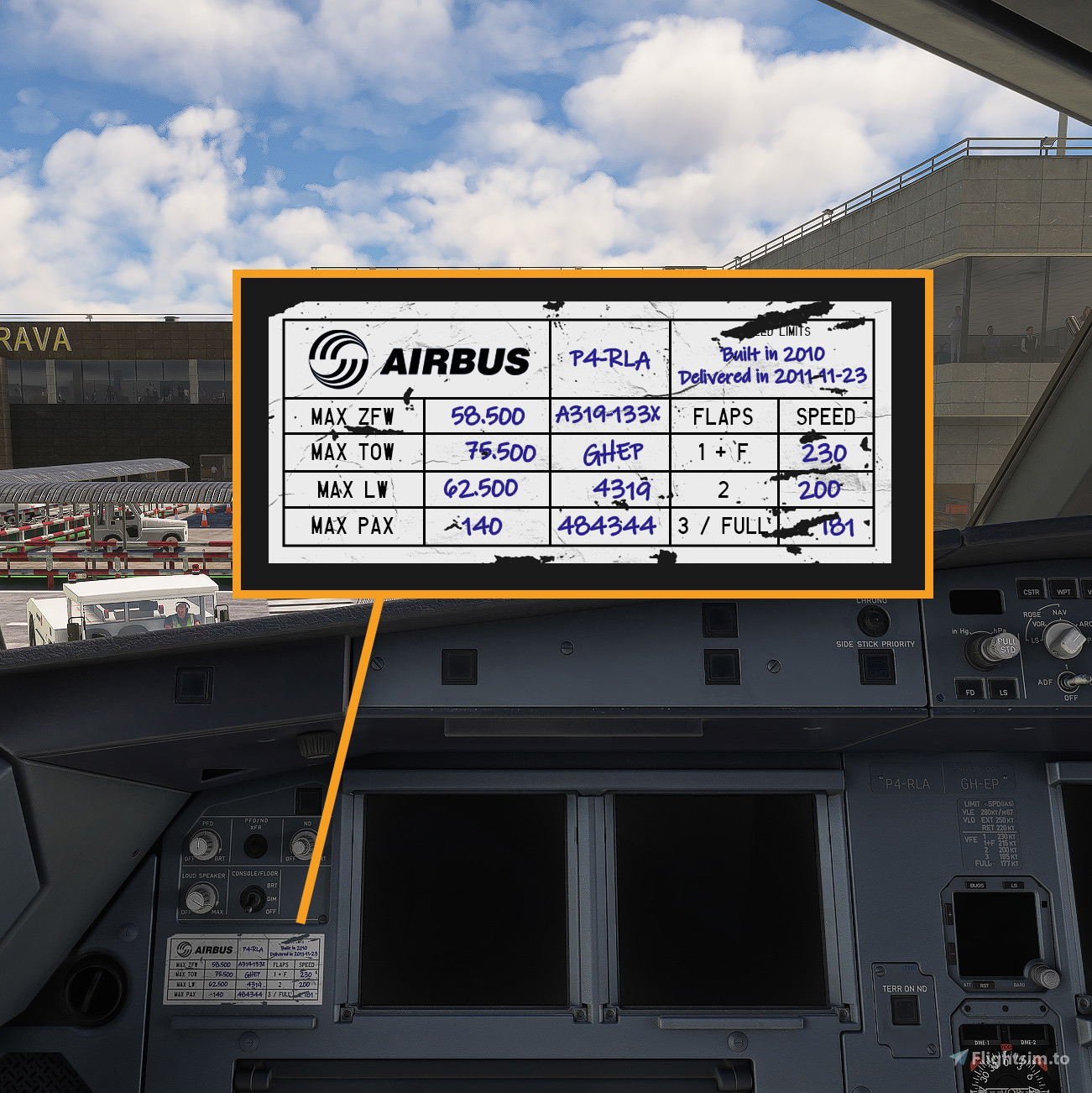 Fenix A319 | Private ACJ P4-RLA | 8k + Cockpit Decals + Cabin para ...