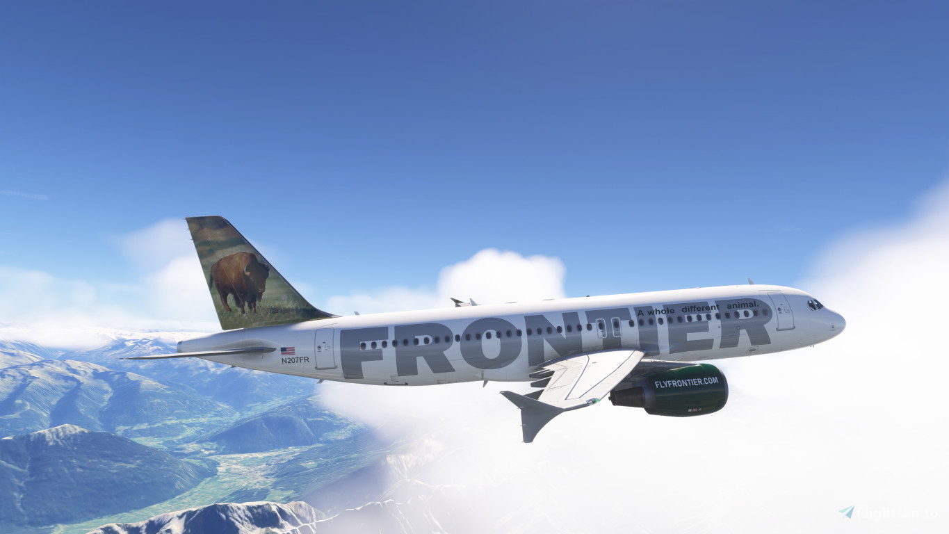 Fenix A320 BFU CFM Frontier N207FR "Big Bison" livery for MSFS2024 for Microsoft Flight ...