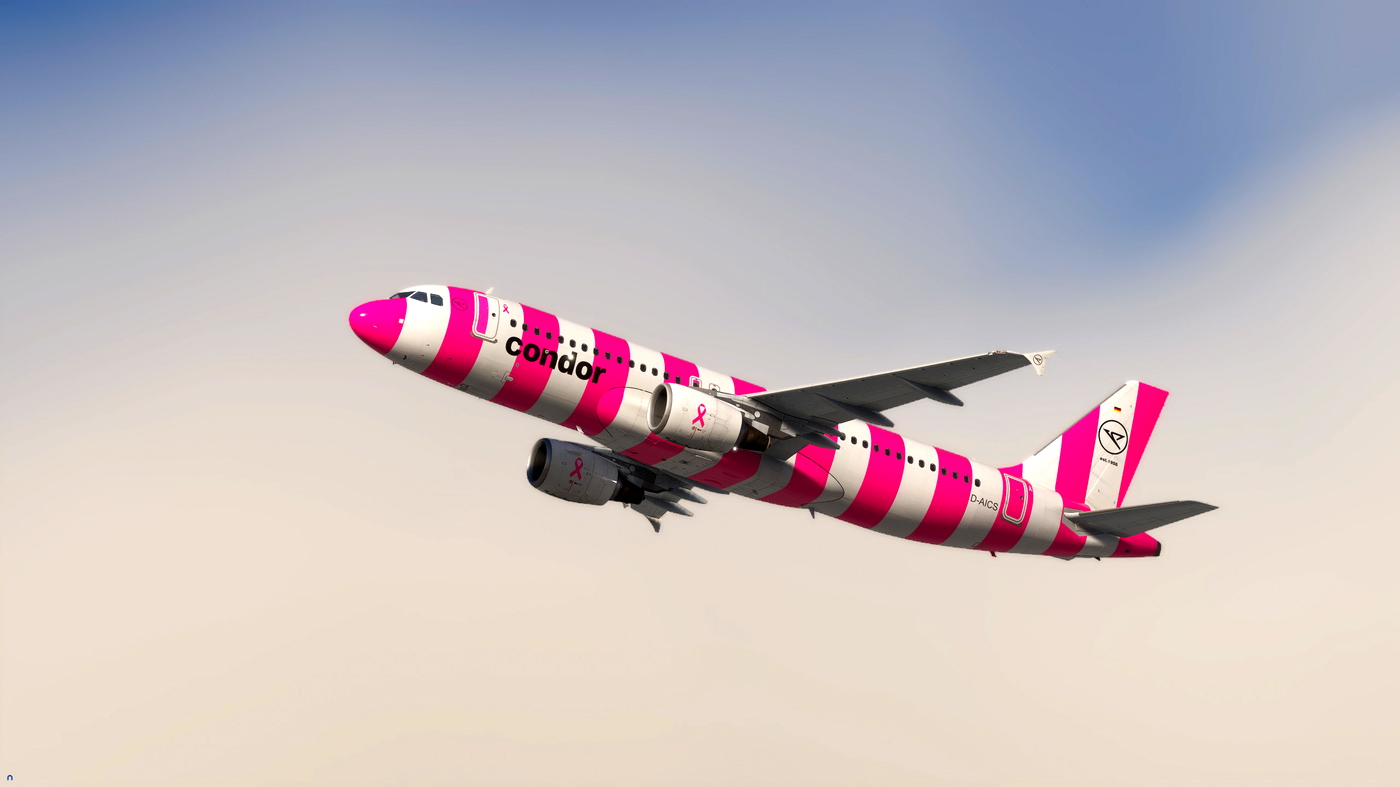 Fenix A320 CFM w/Cabin│ Condor D-AICS Pink Stripes "FlyPink" Livery for ...