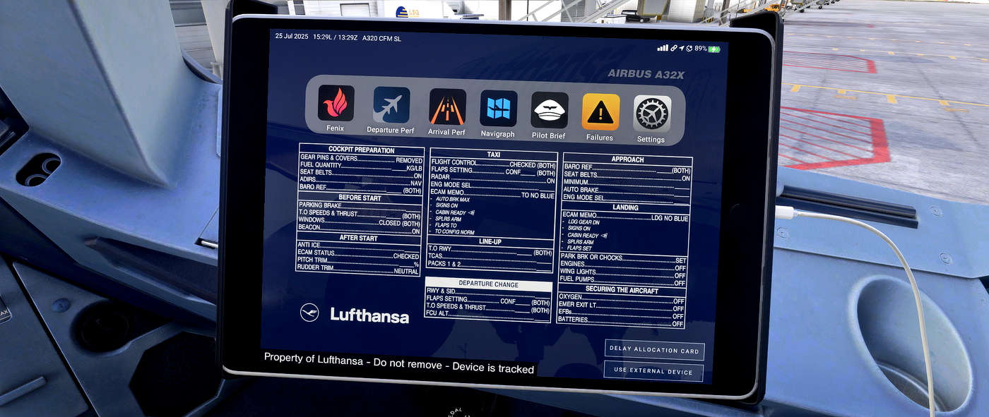 Fenix A320 Lufthansa EFB Checklist Wallpaper | Black and Blue Version ...