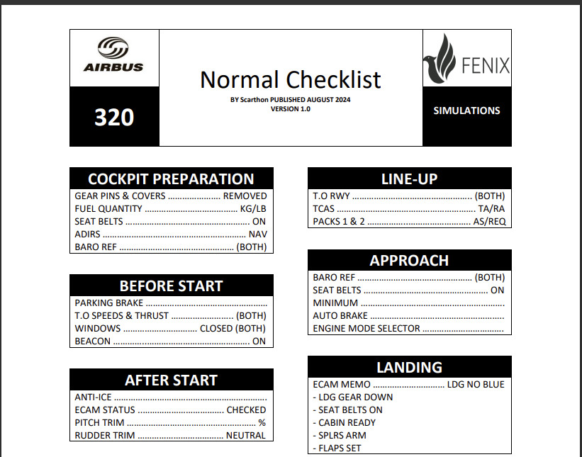 Fenix A320 Normal Procedures for Microsoft Flight Simulator | MSFS