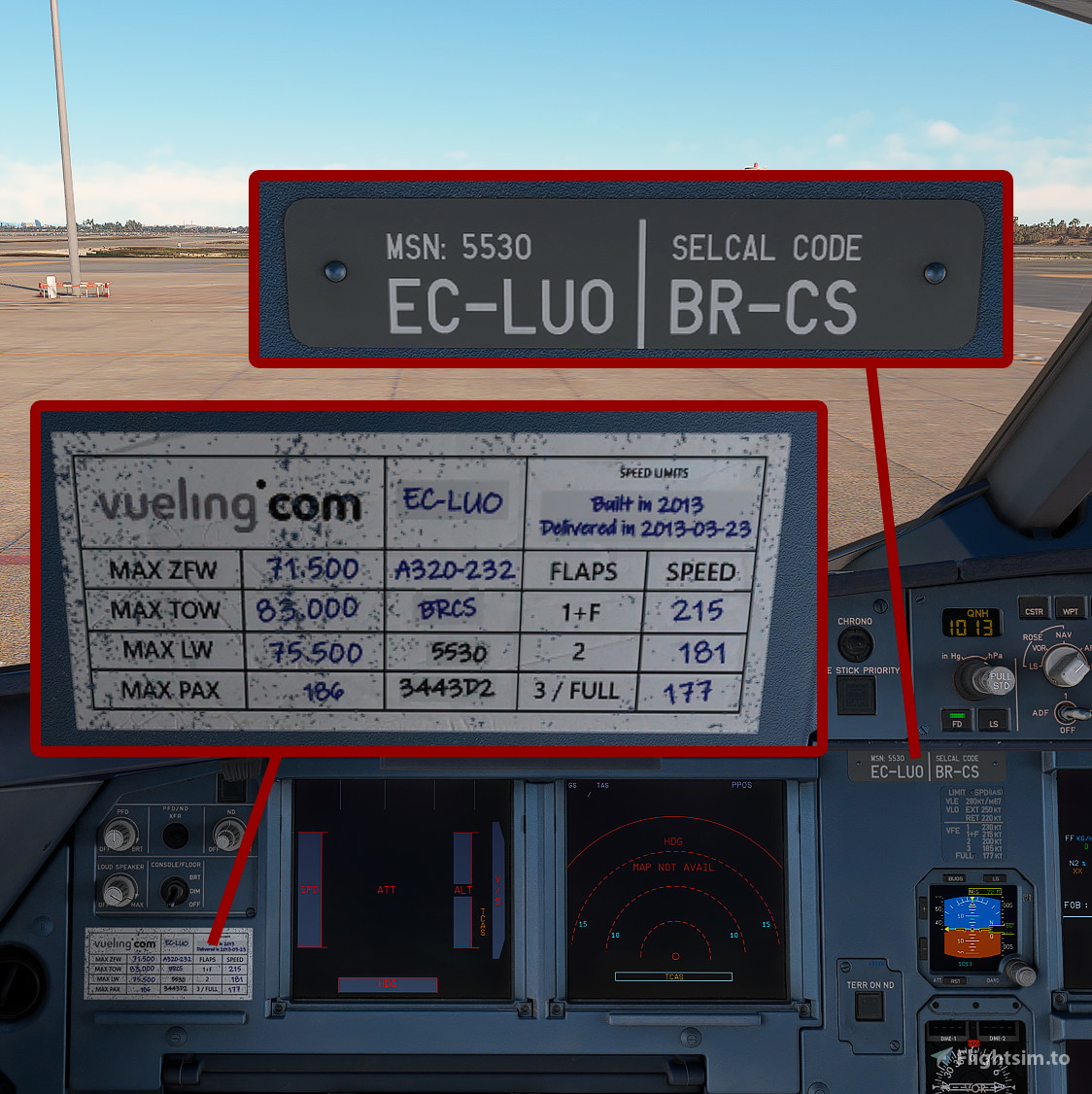 Fenix A320 SL | Vueling Athletic Club EC-LUO | 8k + Cockpit Decals ...