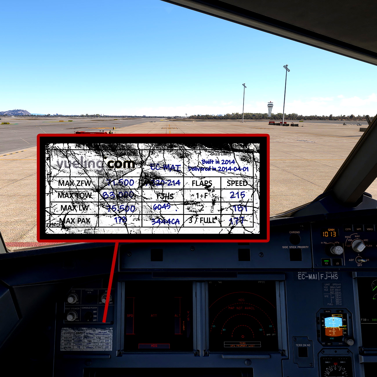 Fenix A320 SL | Vueling 'Standard' EC-MAI | 8k + Cockpit Decals + Cabin ...