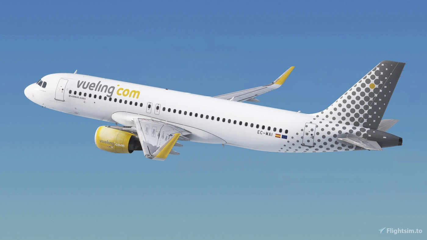 Fenix A320 SL | Vueling 'Standard' EC-MAI | 8k + Cockpit Decals + Cabin 对于 Microsoft Flight ...