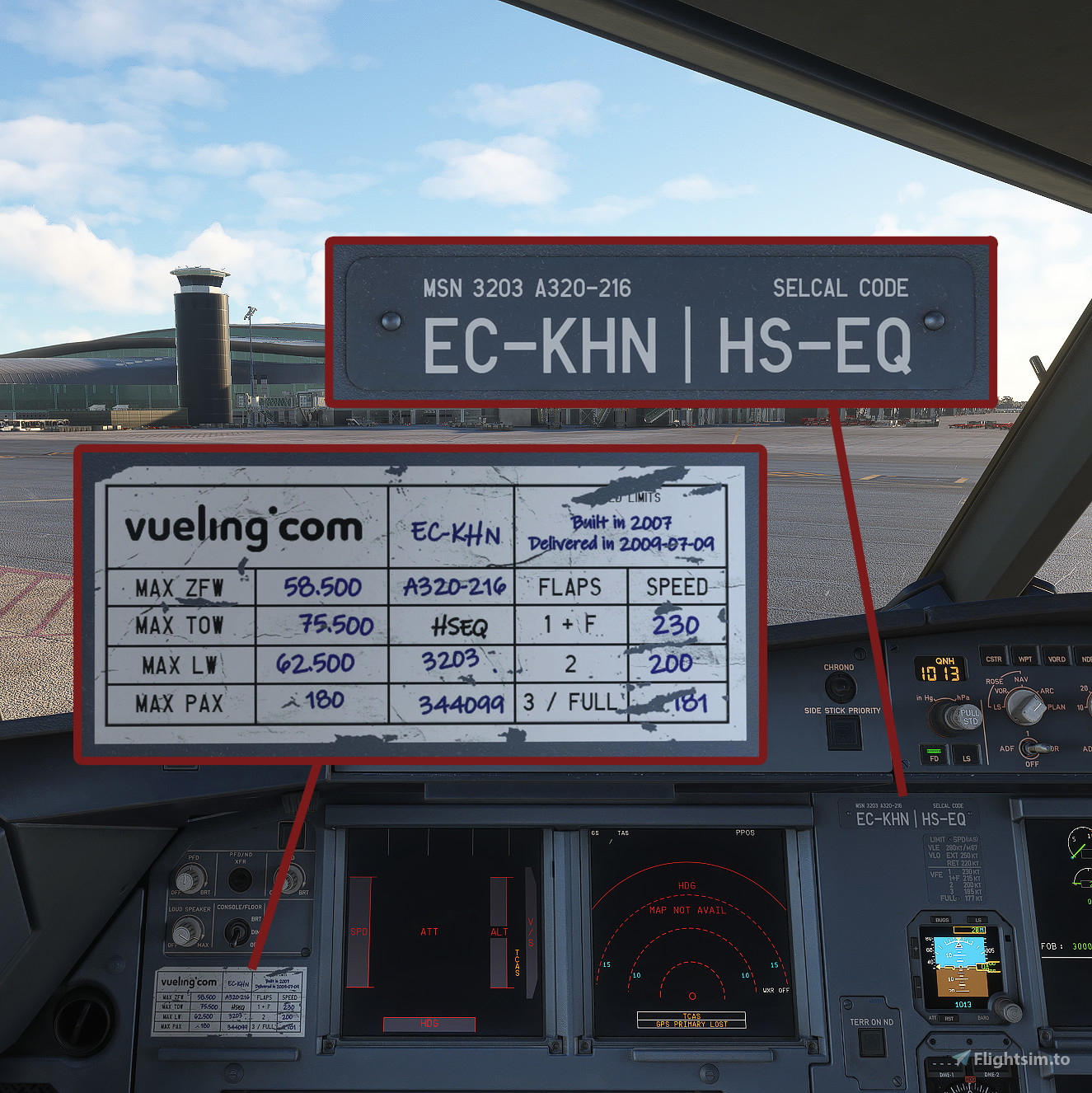 Fenix A320 WL | Vueling 'Standard' EC-KHN | 8k + Cockpit Decals + Cabin ...