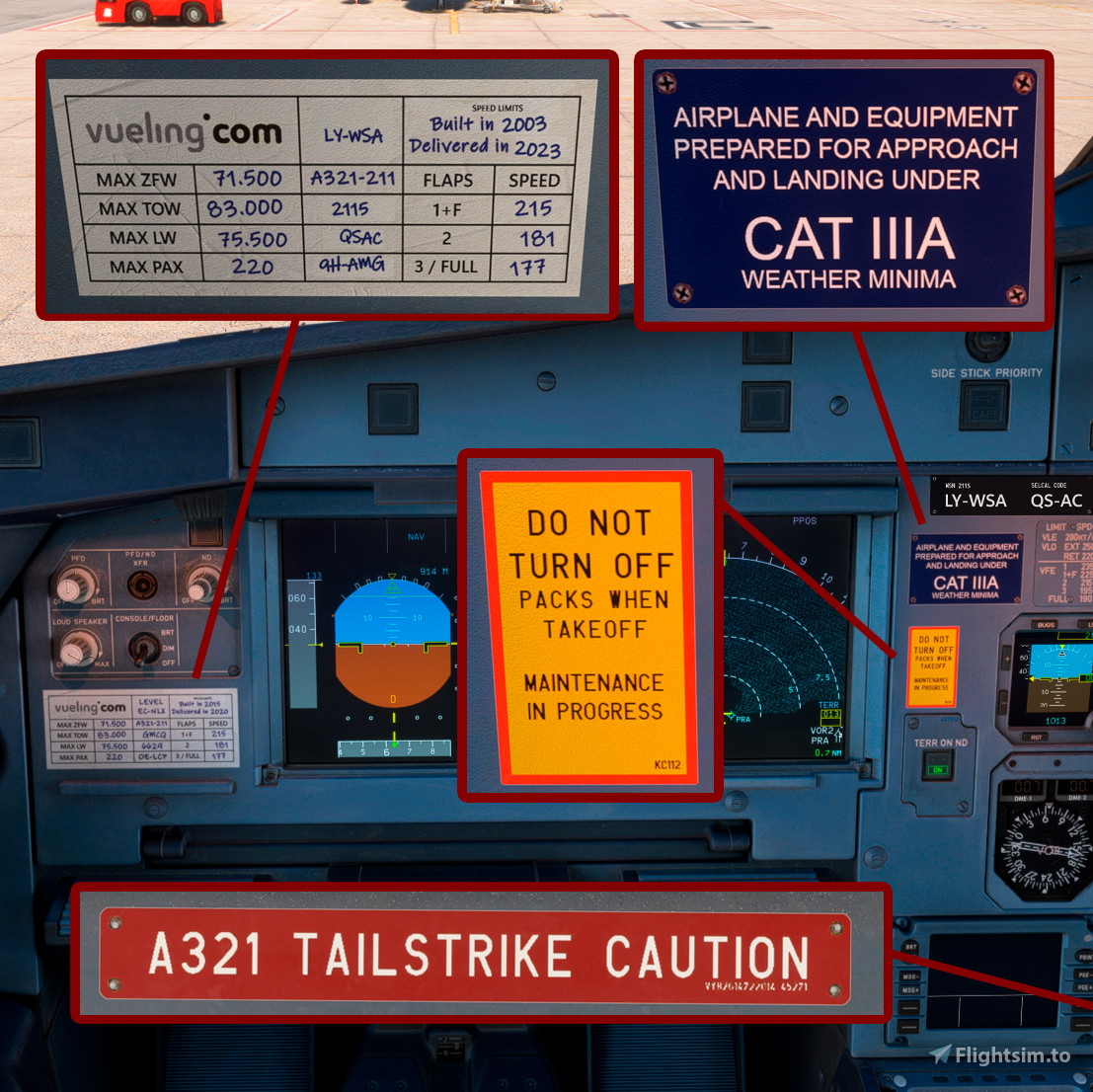 Fenix A321 | Vueling Getjet LY-WSA | 4k + Cockpit Decals + Cabin for ...