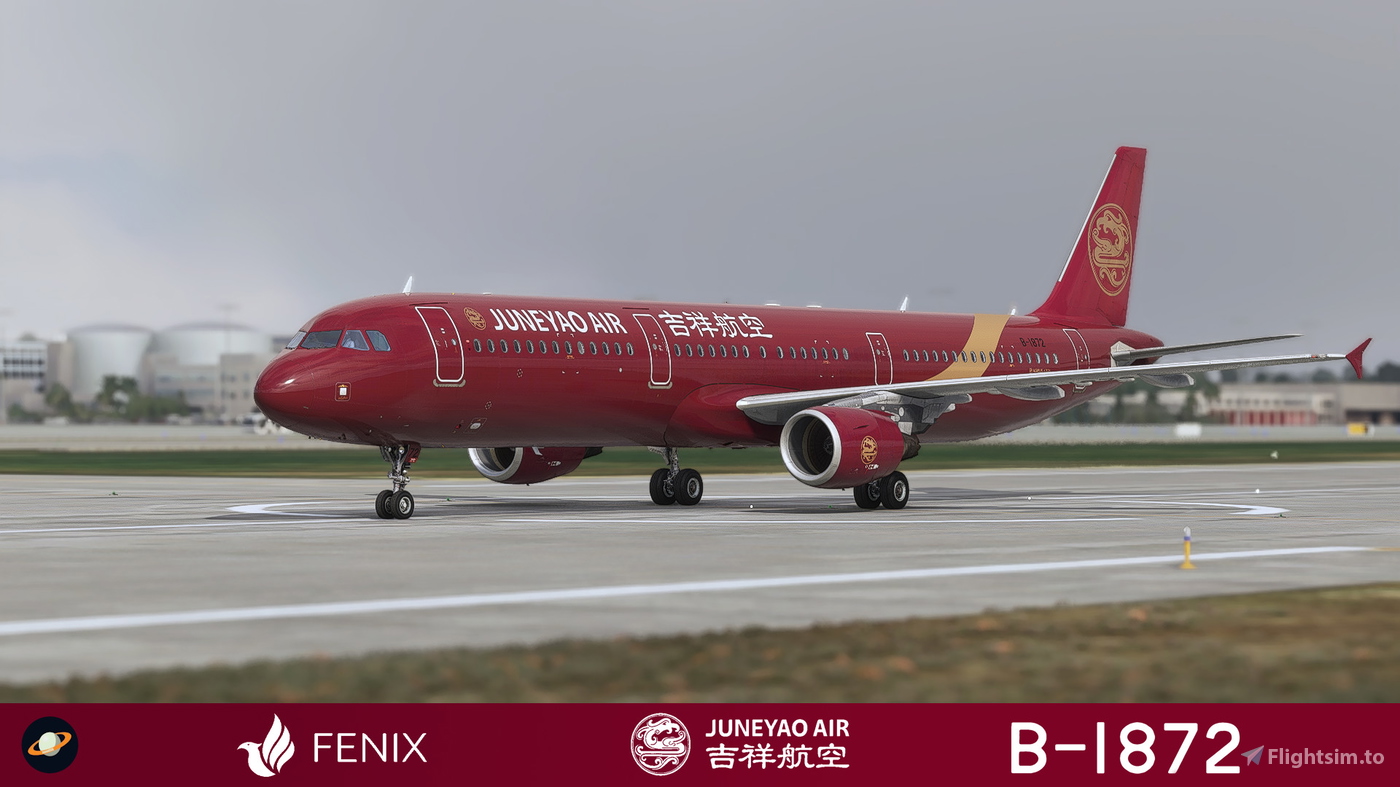 [SPECIAL] Fenix A321-CFM Juneyao Air 吉祥航空 "Oriental Ruby" B-1872 with cabin 8K for Microsoft ...