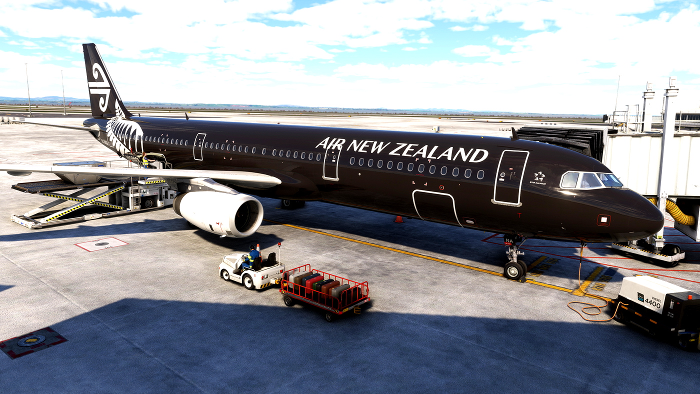 Fenix A321 Air New Zealand ZK-NNA 'All Black' 8K & 4K with Sharklets ...