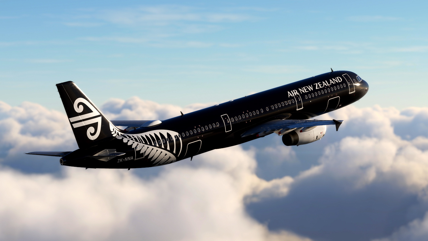 Fenix A321 Air New Zealand ZK-NNA 'All Black' 8K & 4K with Sharklets ...