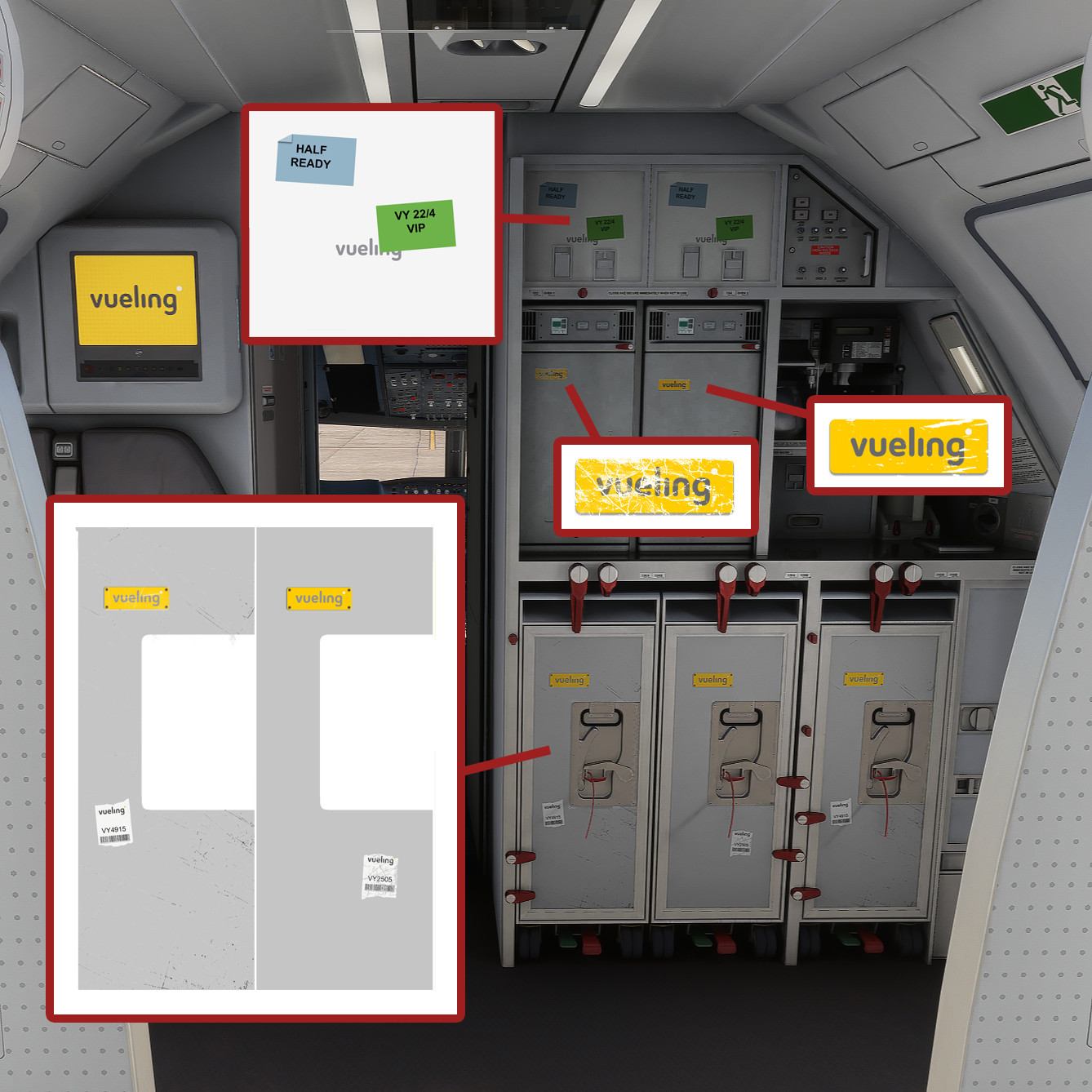 Fenix A321 SL | Vueling 'Standard' EC-MJR | 8k + Cockpit Decals + Cabin ...