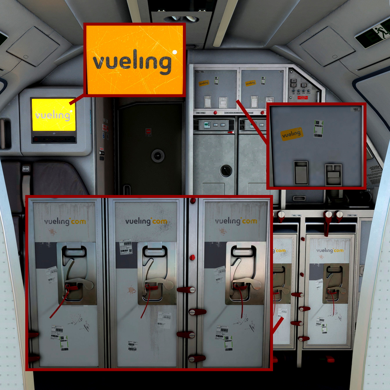 Fenix A321 SL | Vueling EC-NLX Pack | 8k + Cockpit Decals + Cabin for ...