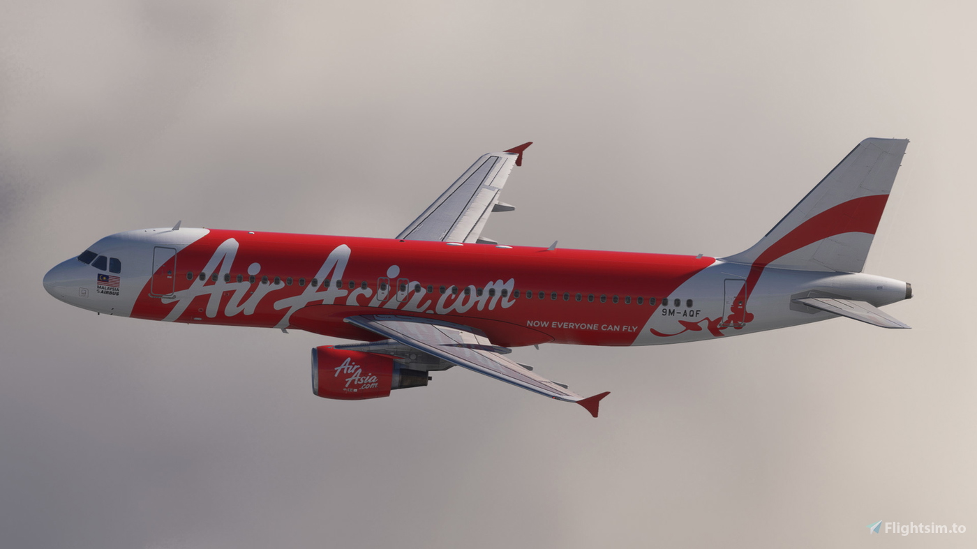 Fenix Airbus A320 AirAsia old | Cabin Textures | 4K para Microsoft Flight Simulator | MSFS