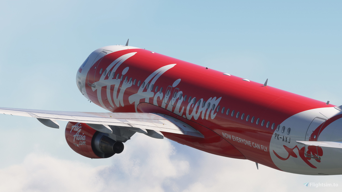 Fenix Airbus A320 Indonesia AirAsia old | Cabin Textures | 4K für Microsoft Flight Simulator | MSFS