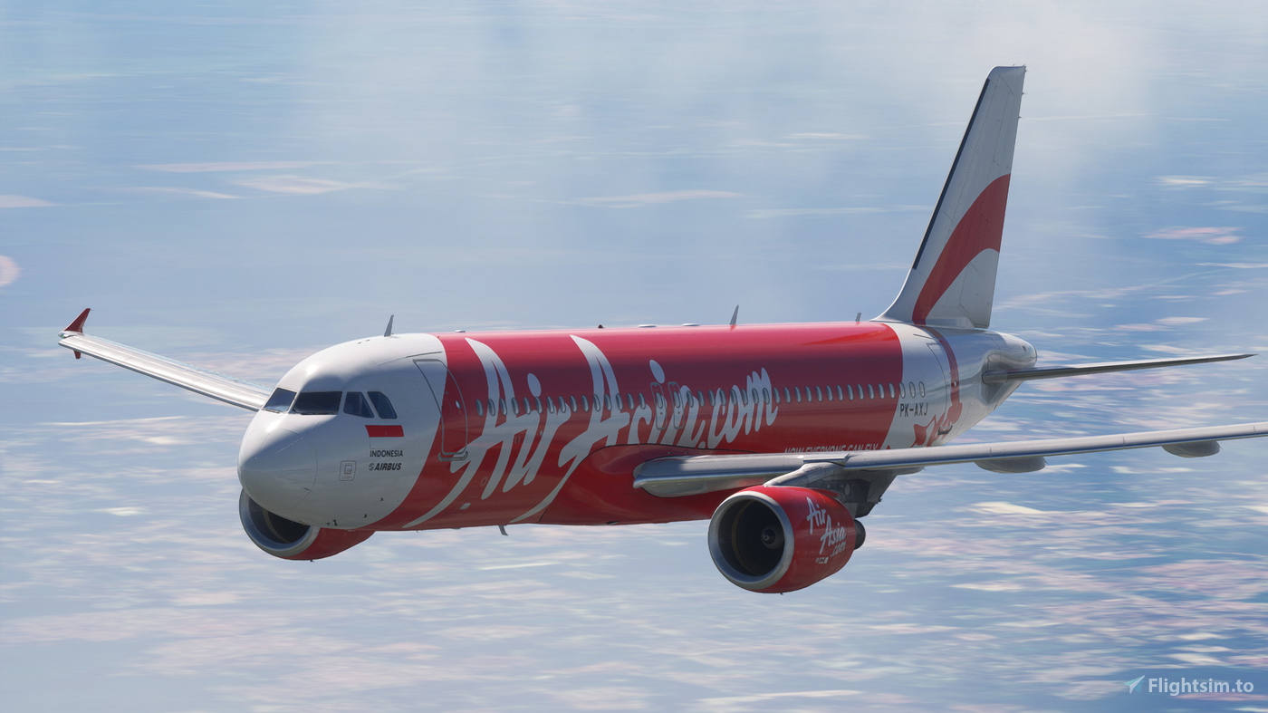 Fenix Airbus A320 Indonesia AirAsia old | Cabin Textures | 4K para Microsoft Flight Simulator | MSFS