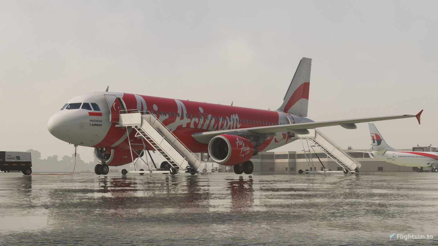 Fenix Airbus A320 Indonesia AirAsia old | Cabin Textures | 4K für Microsoft Flight Simulator | MSFS