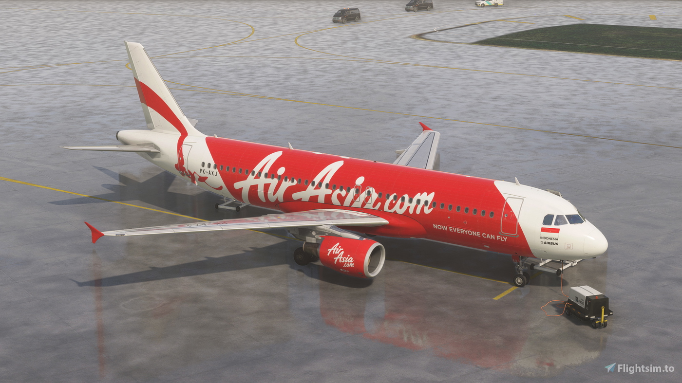Fenix Airbus A320 Indonesia AirAsia old | Cabin Textures | 4K para Microsoft Flight Simulator | MSFS