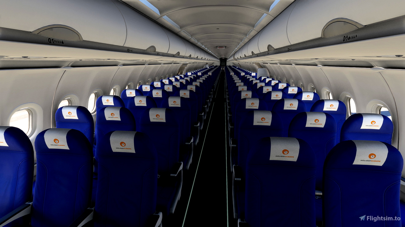 Fenix Airbus A321 Holiday Europe | Cabin Textures | 4K para Microsoft Flight Simulator | Feed