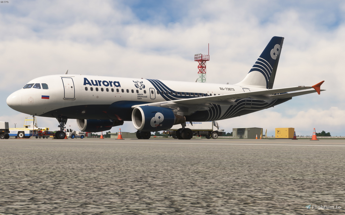 Fenix Simulation A319 Aurora Airlines RA-73673 [8K] w/Cabin for Microsoft Flight Simulator | MSFS