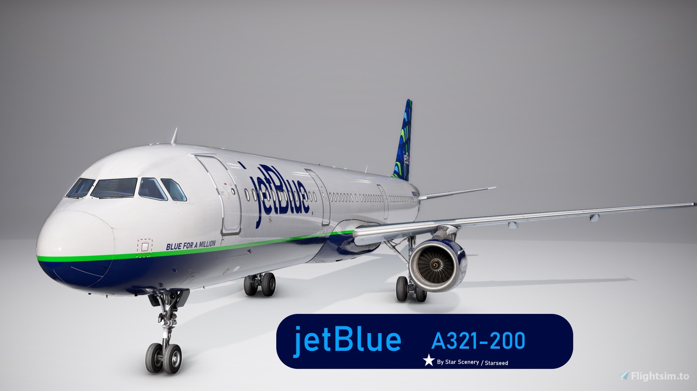 Fenix v2 A321 JetBlue Livery/ Custom Cabin for Microsoft Flight Simulator | MSFS
