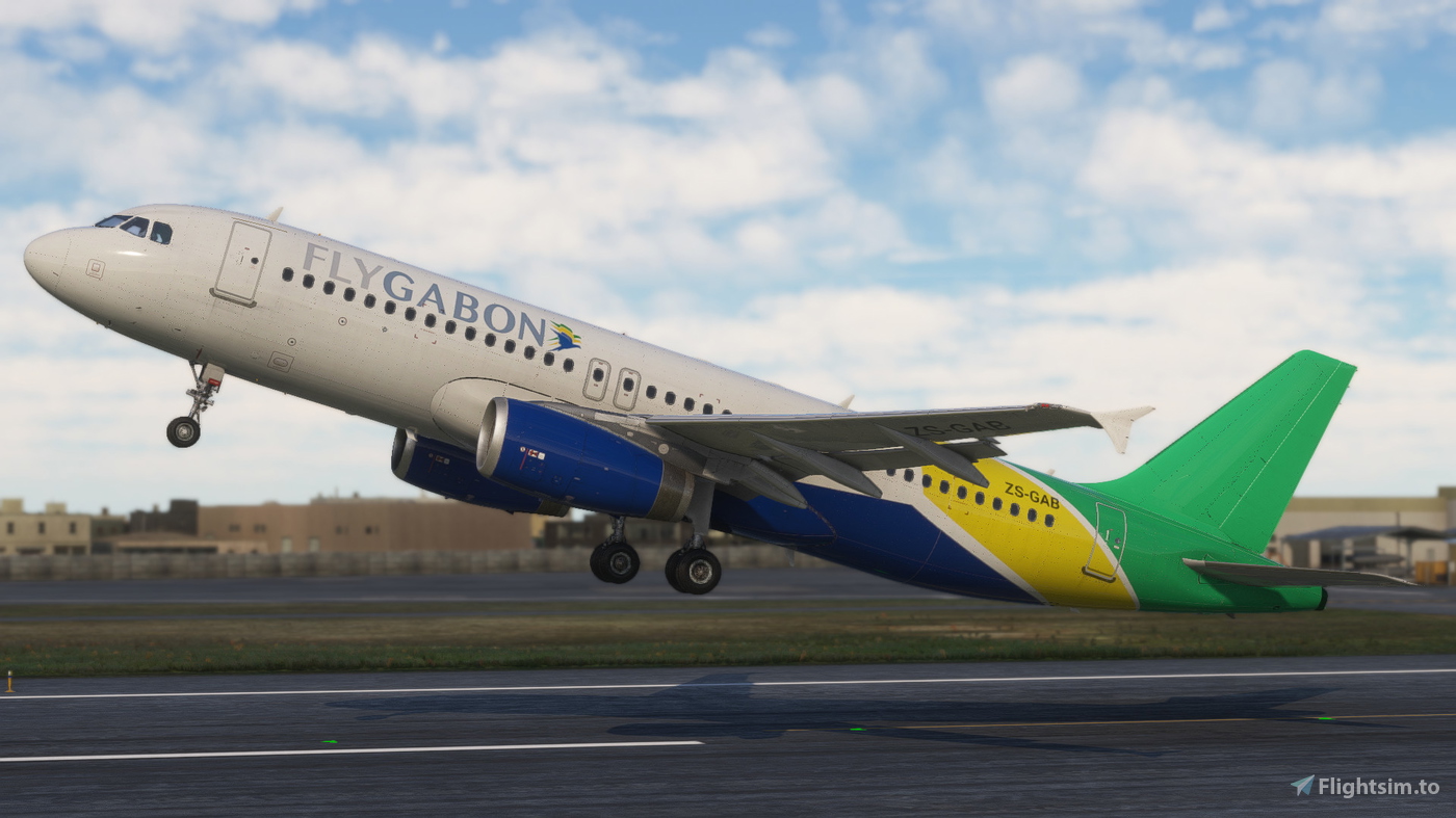 [Fenixsim A320 V2]Fly Gabon(AfriJet)￤ZS-GAB til Microsoft Flight ...